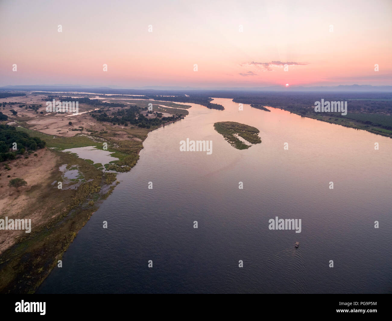 An aerial view of the Zambezi River in Zimbabwe Stock Photo - Alamy