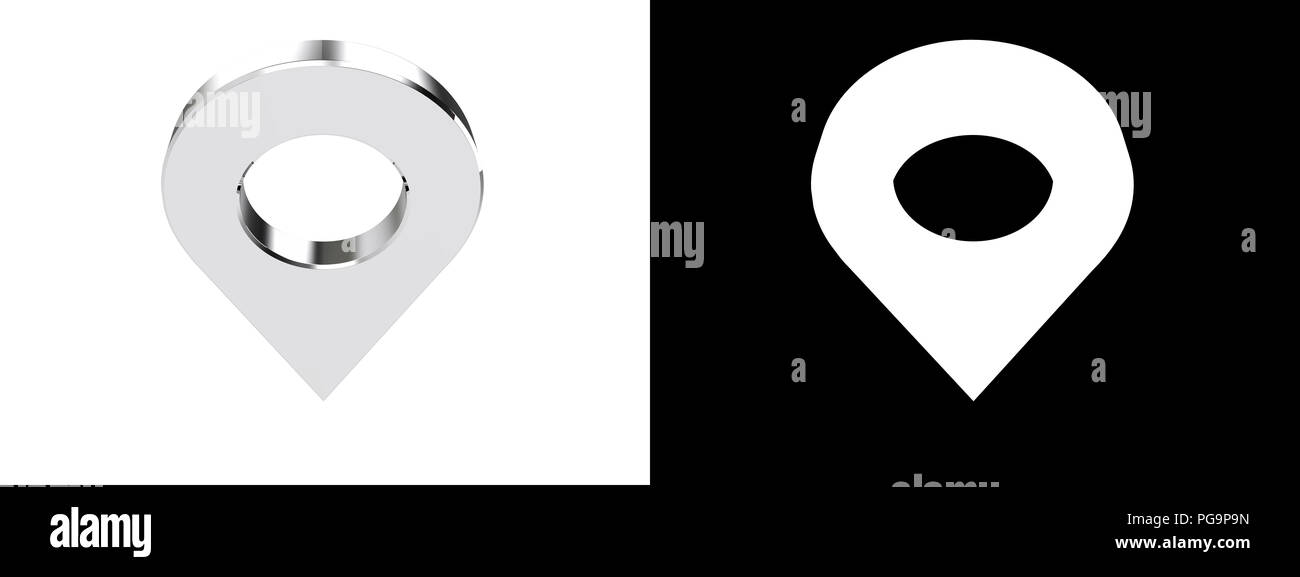 A 3d illustration of metal gps symbol Stock Photo - Alamy