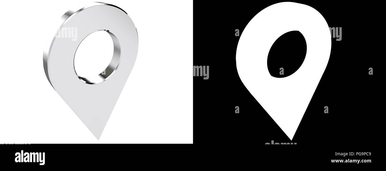 A 3d illustration of metal gps symbol Stock Photo - Alamy