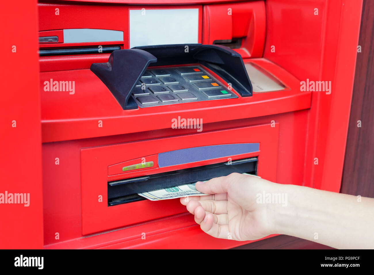 Red atm hi-res stock photography and images - Alamy