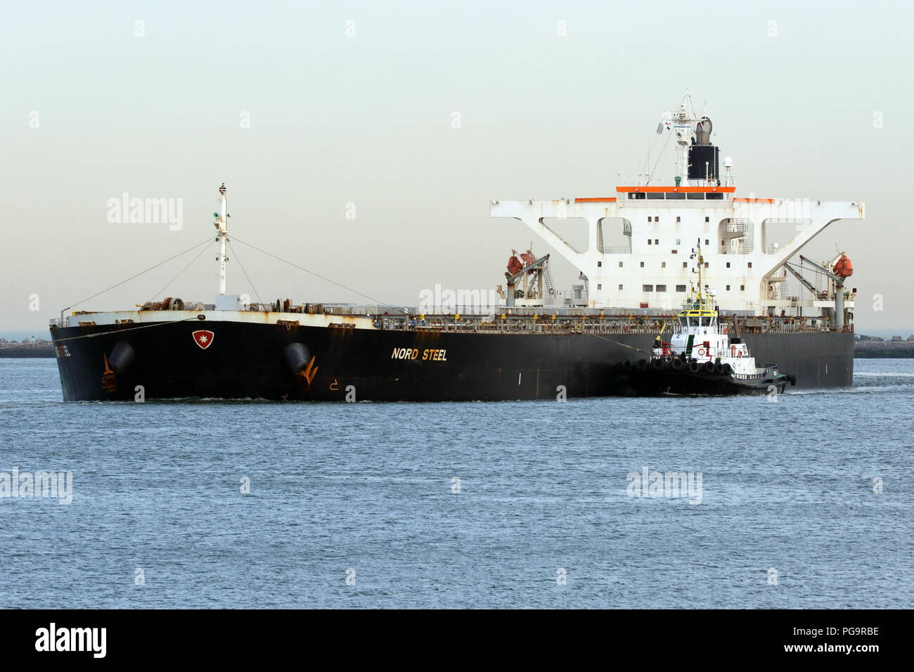 The bulk carrier Nord Steel reaches the port of Rotterdam on 27 July ...