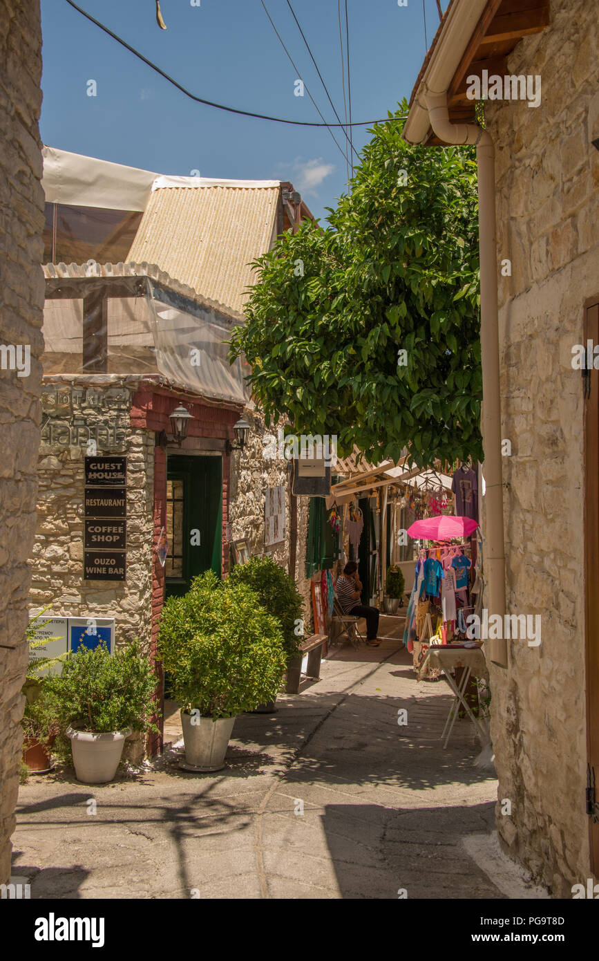 The backstreets of Omodos Stock Photo - Alamy