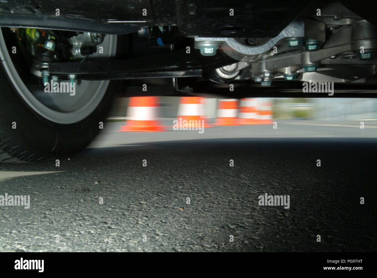 Car bottom of a car in motion Stock Photo - Alamy