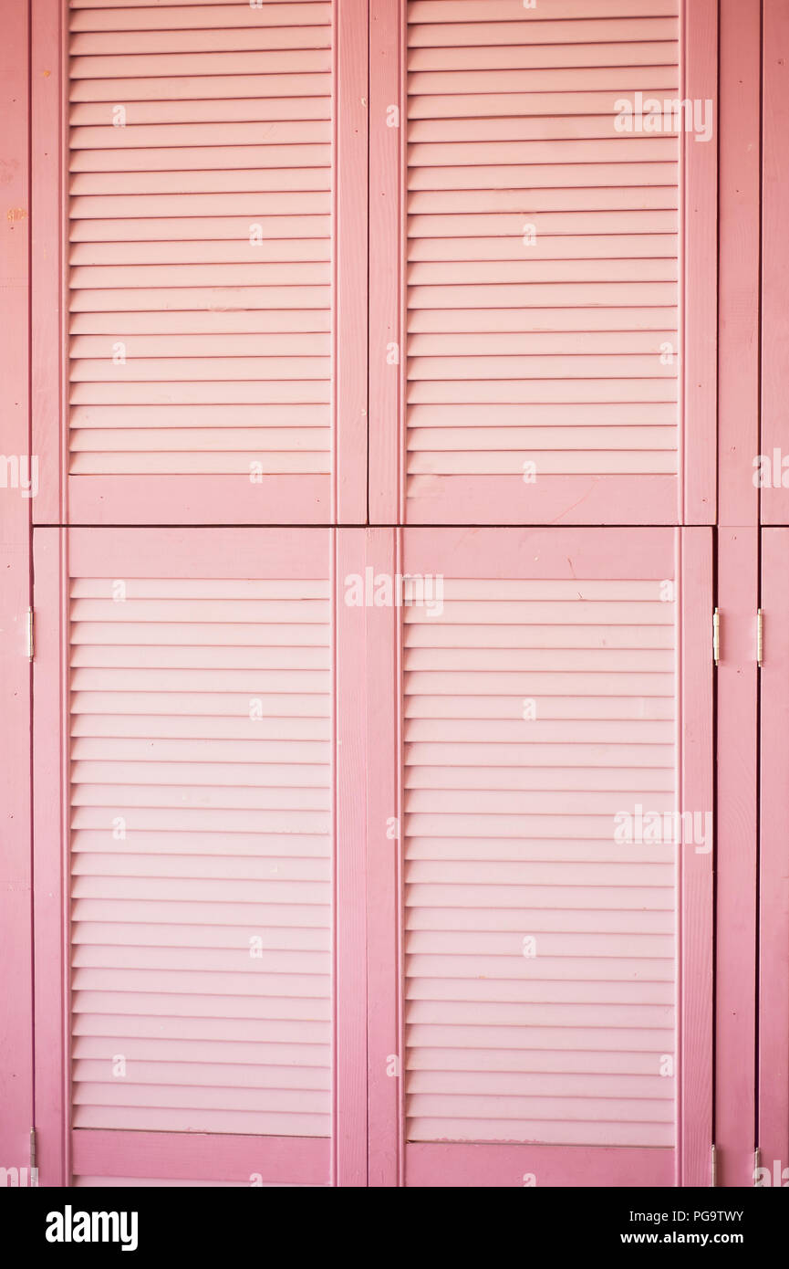 Texture pink doors blinds made of wood.Decorative element Stock Photo ...