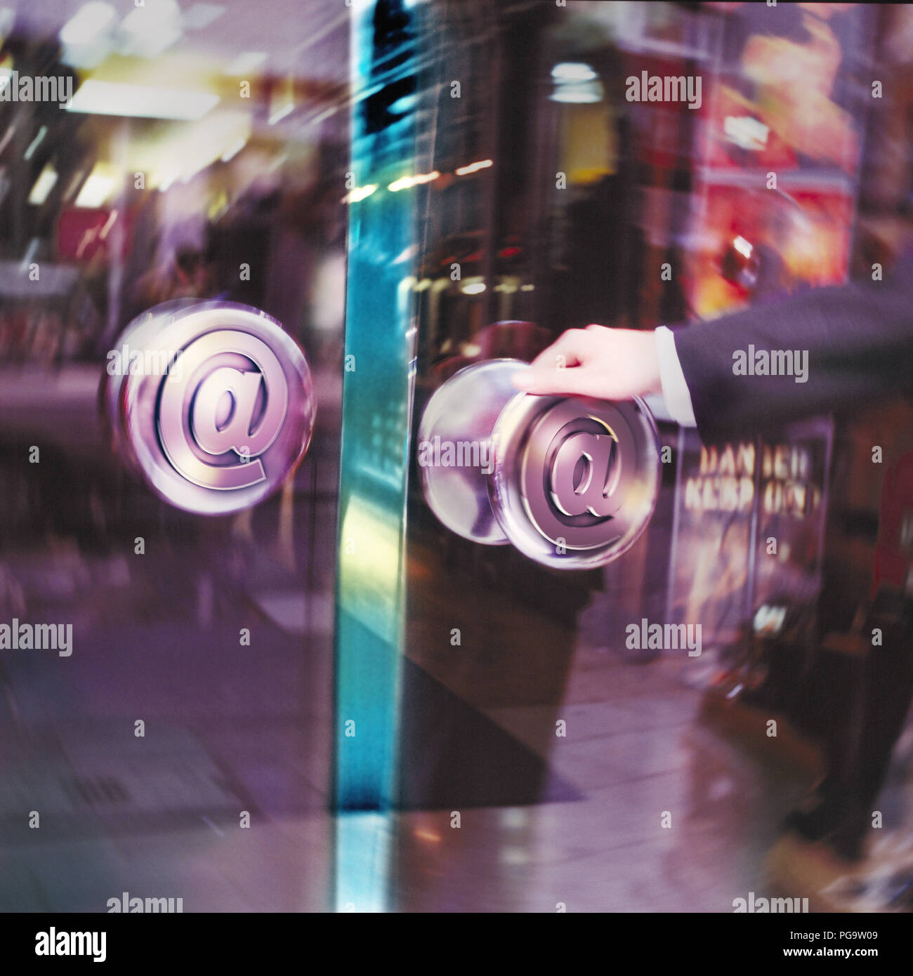 A door at an e commerce shop entrance Stock Photo - Alamy