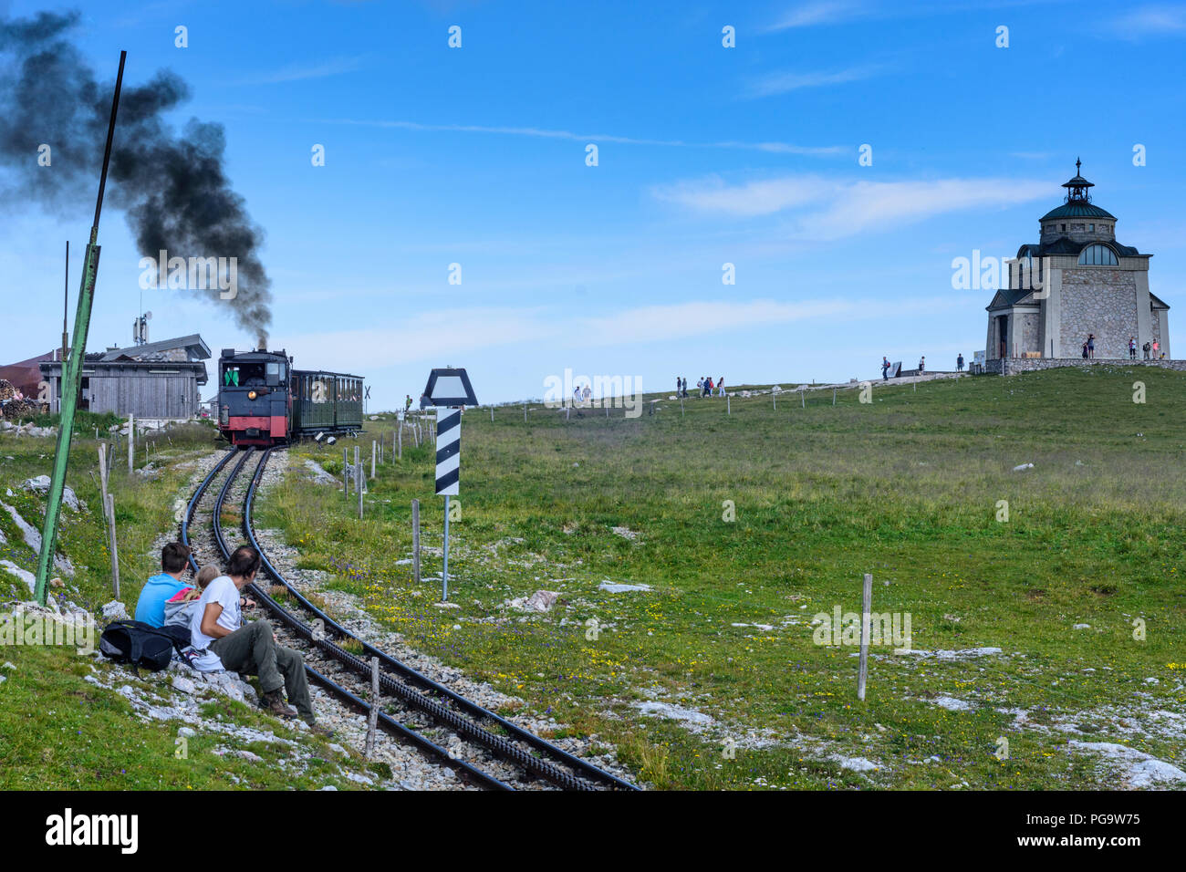 Puchberg am Schneeberg: mountain Schneeberg, steam train of ...