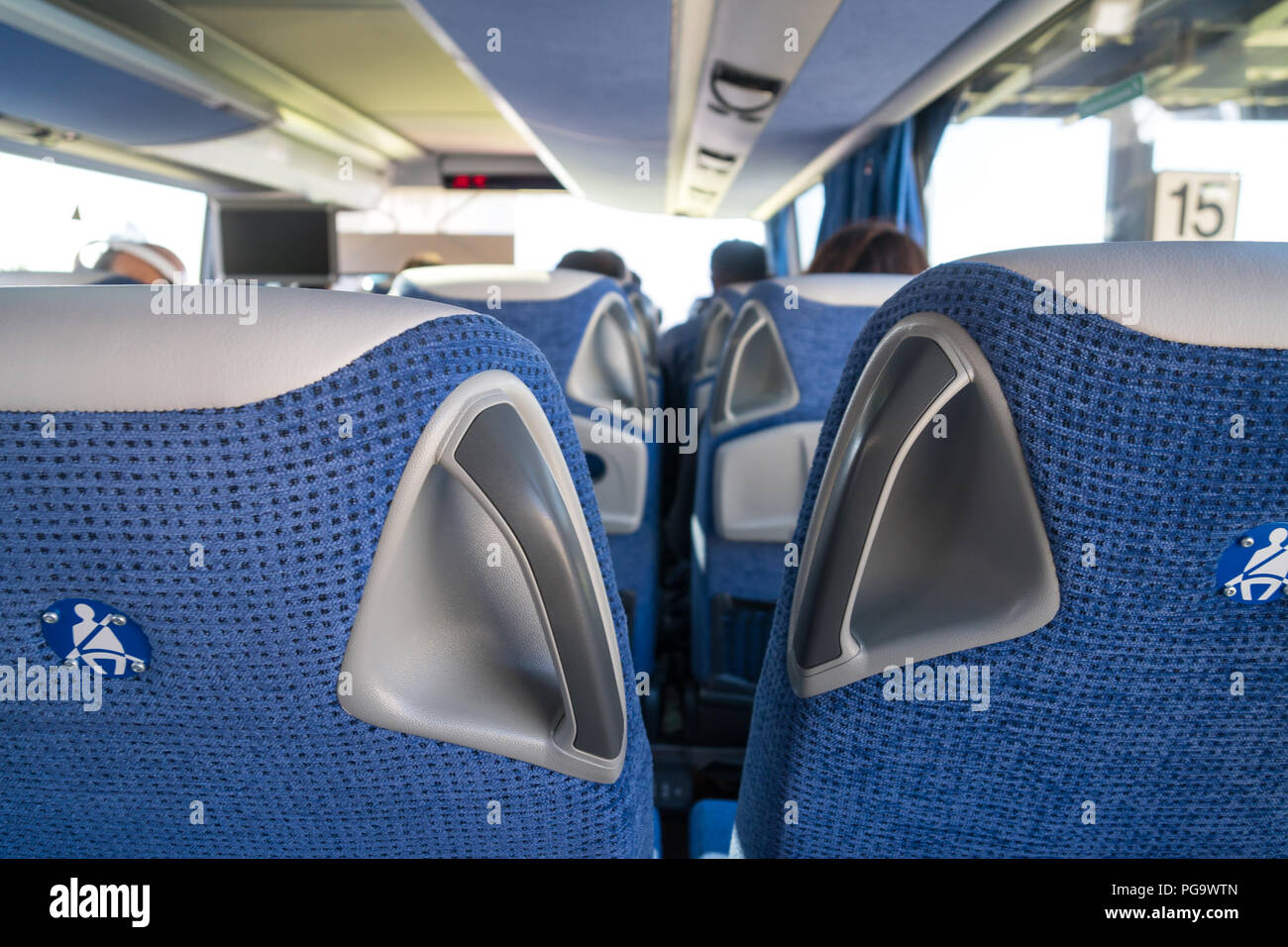transport, tourism, road trip and equipment concept - travel bus ...