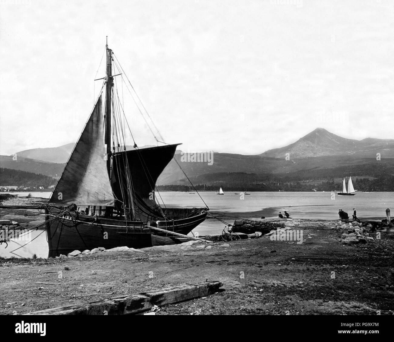 Brodick bay, Isle of Arran, Victorian period Stock Photo - Alamy