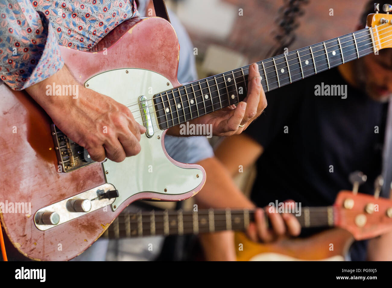 Electric guitar, Fender Telecaster, in the hands of Danish musician ...