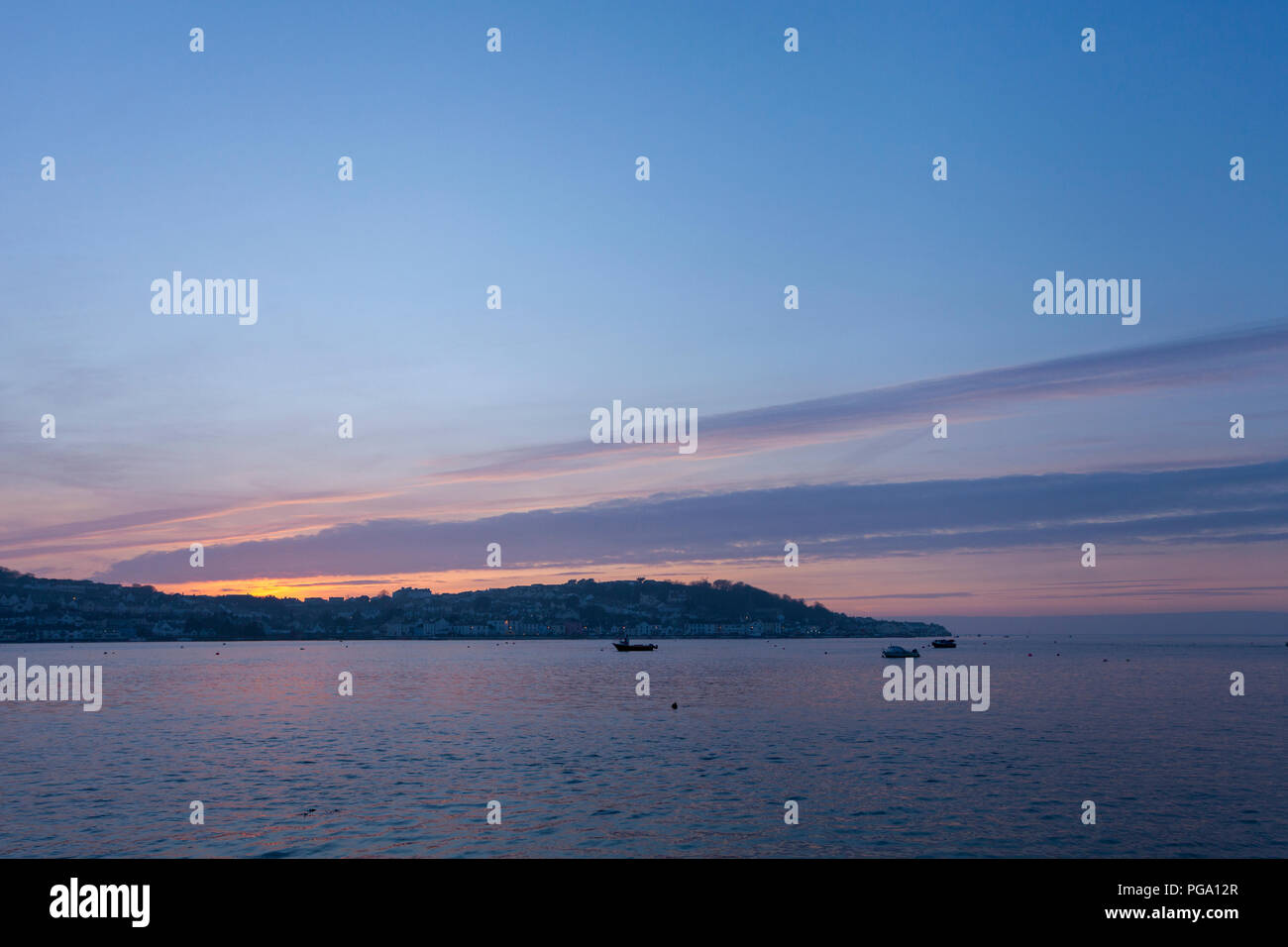 view of Appledore from Instow beach in north devon during sunset Stock ...