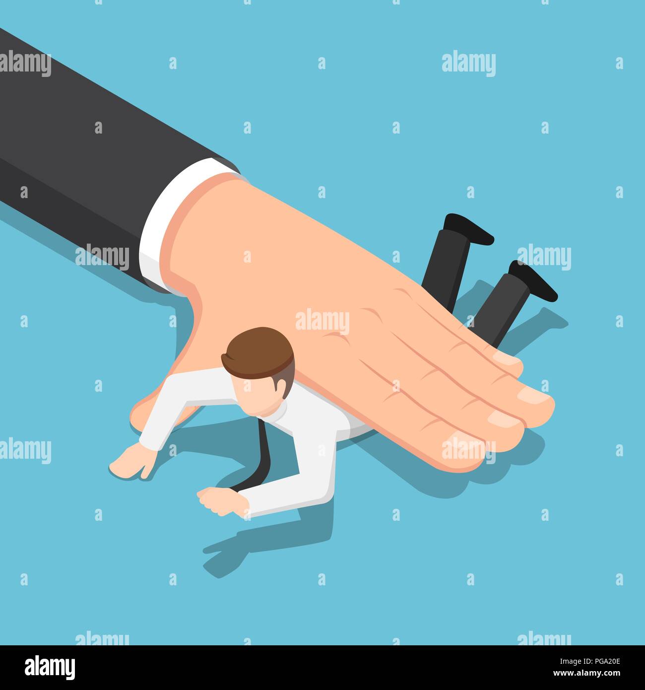 Pushing hands down Stock Vector Images - Alamy