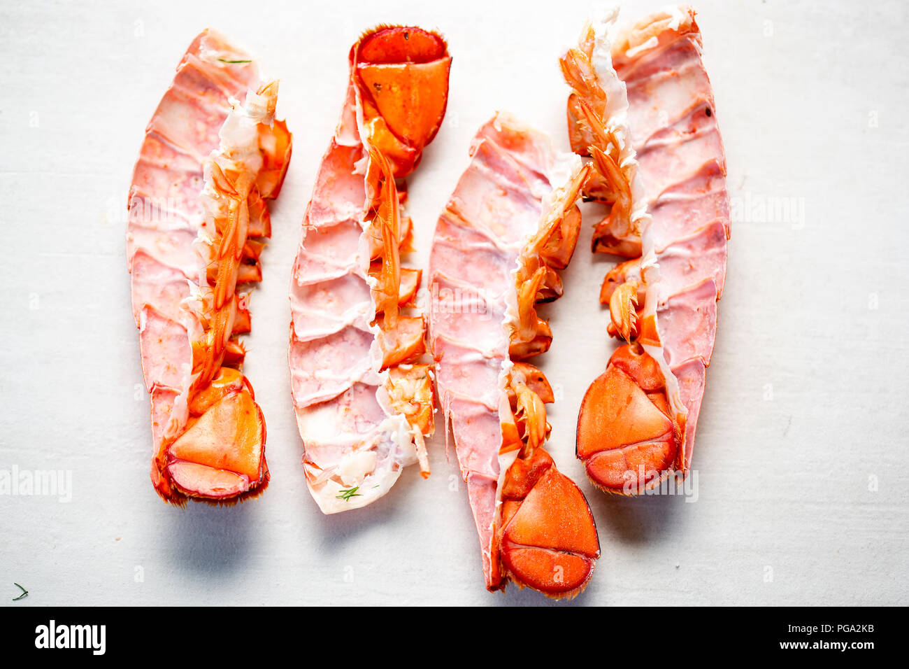 Lobster tails empty shells Stock Photo - Alamy