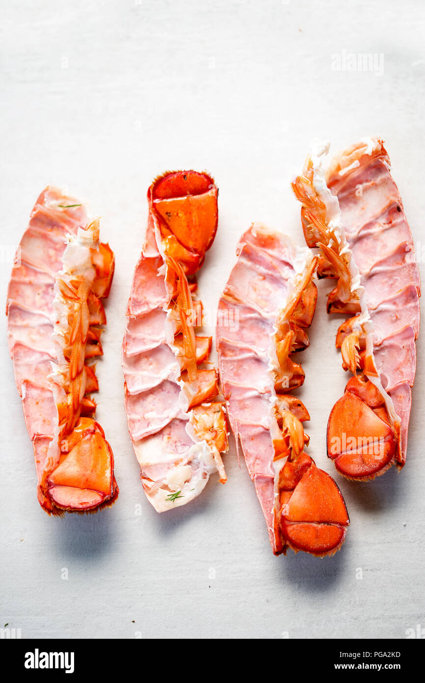 Lobster tails empty shells Stock Photo - Alamy