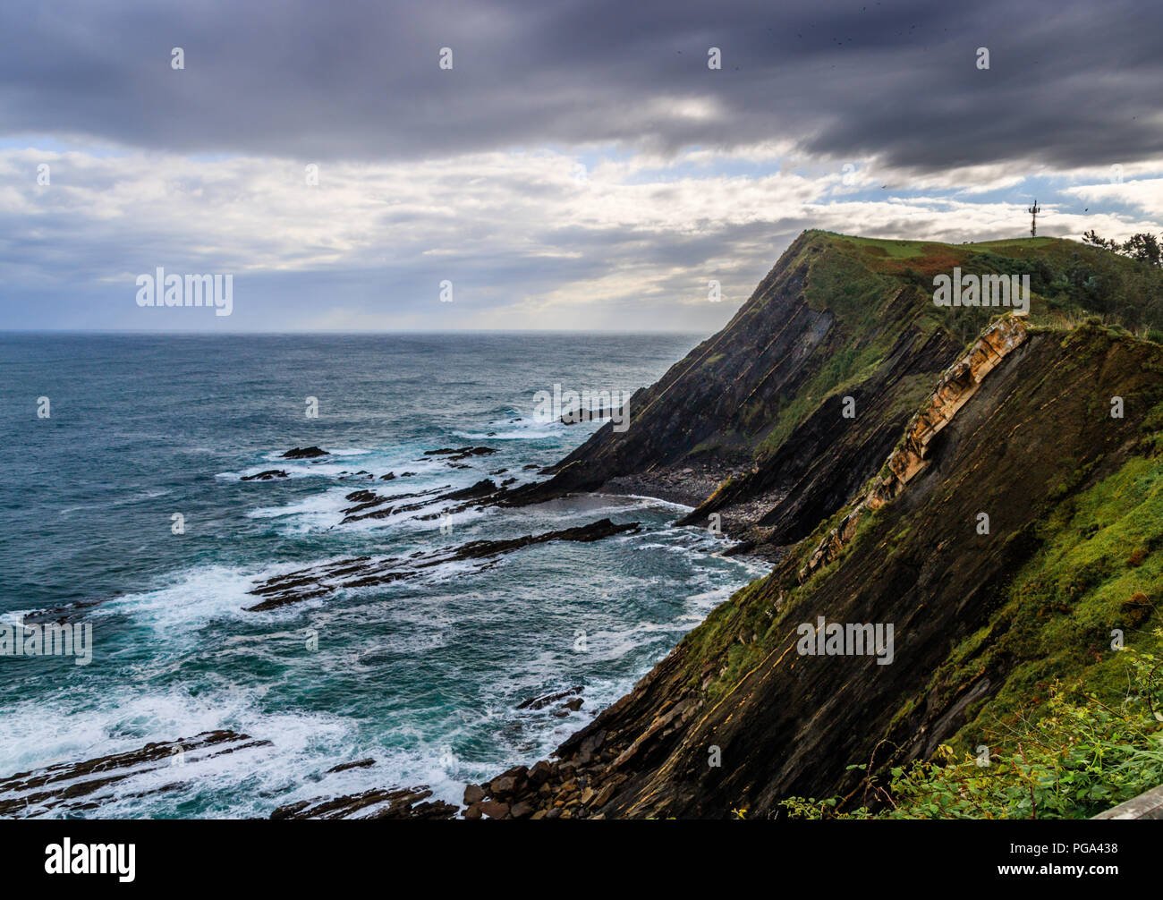 Spanish north coast in bad weather Stock Photo - Alamy