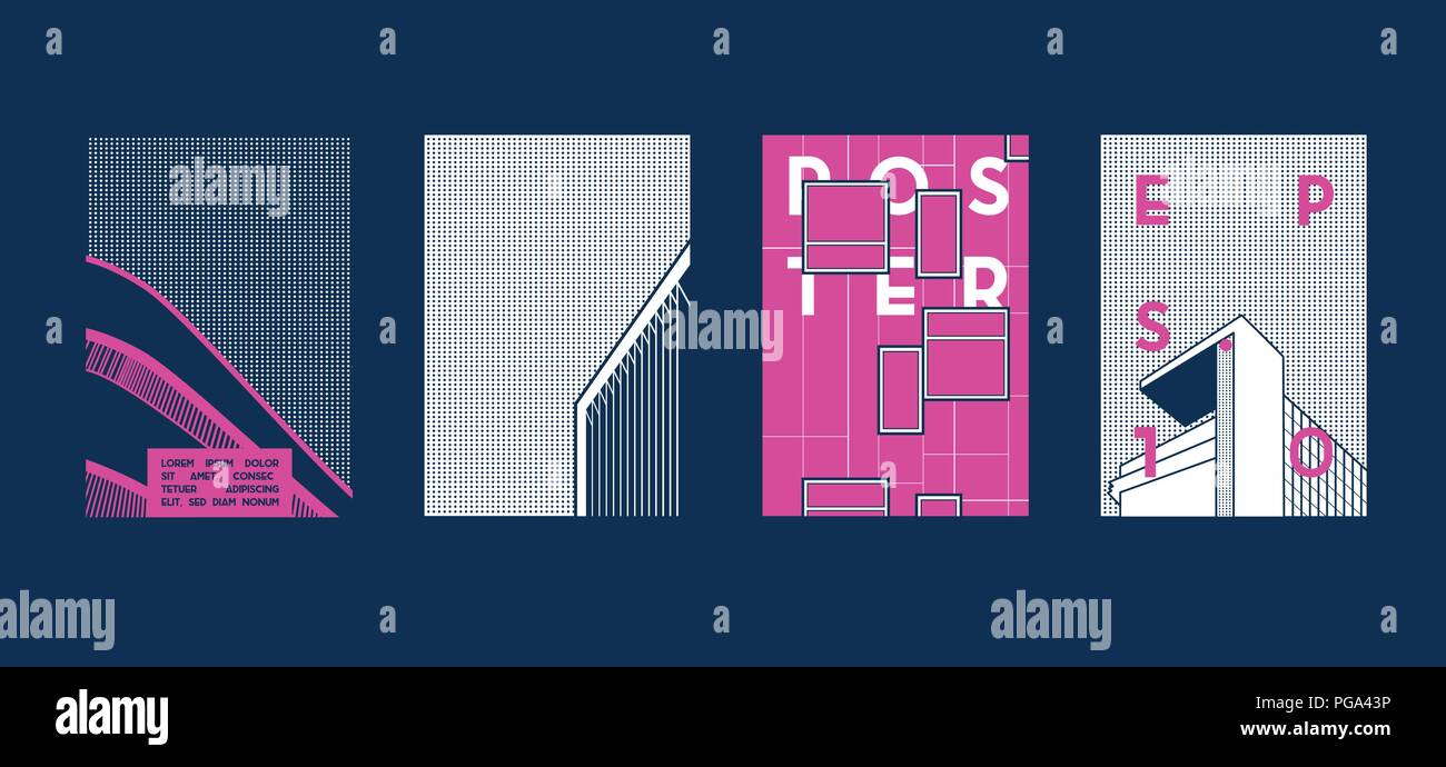 Architecture conceptual drawings. Colorful backgrounds. Applicable for ...