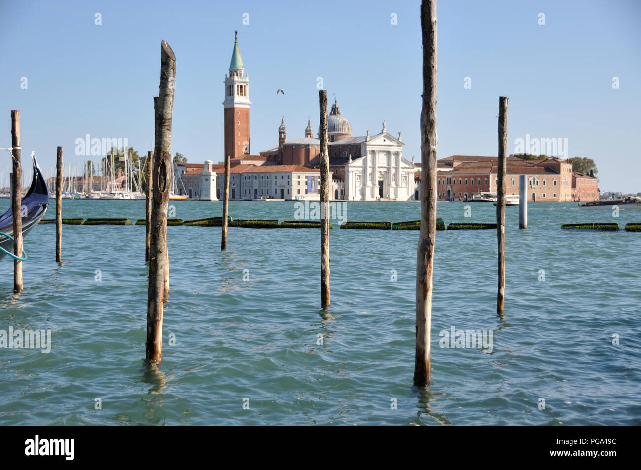 View from Piazza San Marco towards famous church San Giorgio Maggiore ...