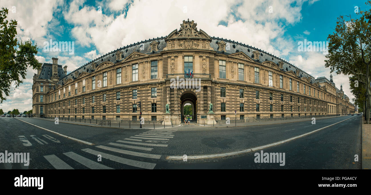 Panoramic view of the Louvre museum Stock Photo - Alamy
