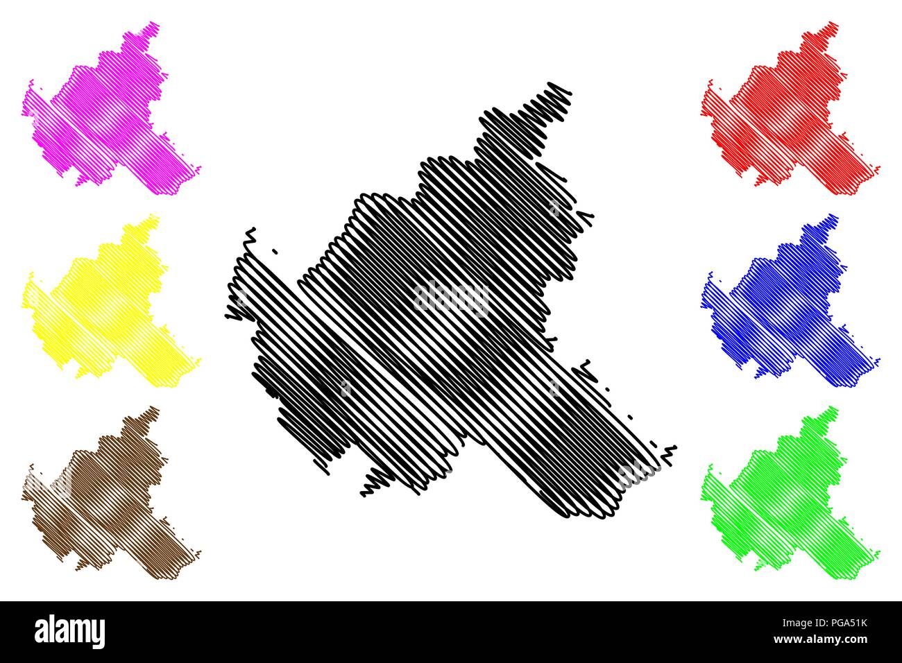 Hamburg (Federal Republic of Germany, State of Germany) map vector ...