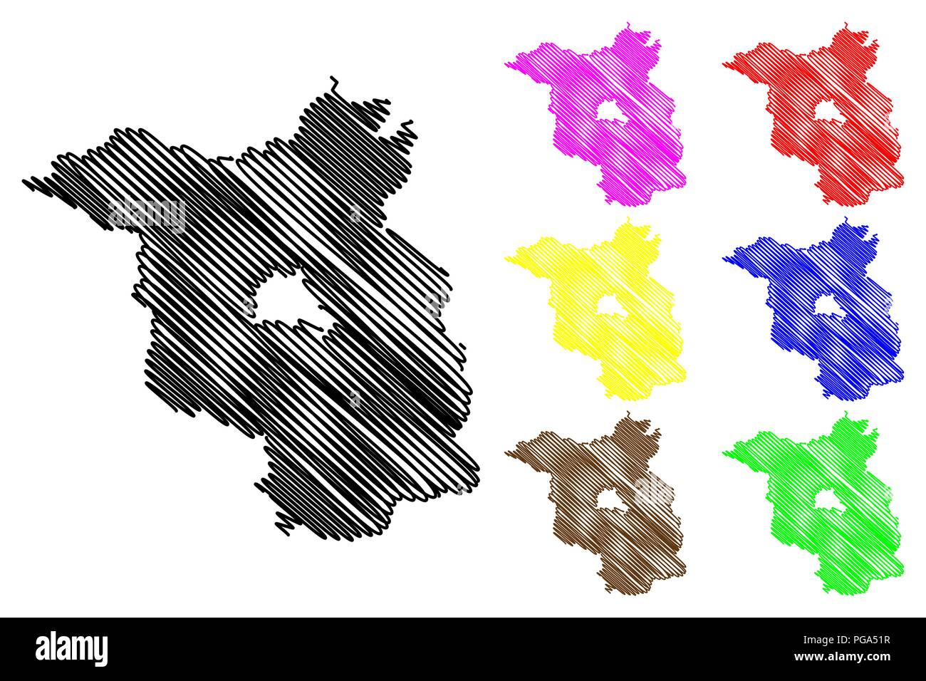 Brandenburg (Federal Republic of Germany, State of Germany) map vector ...