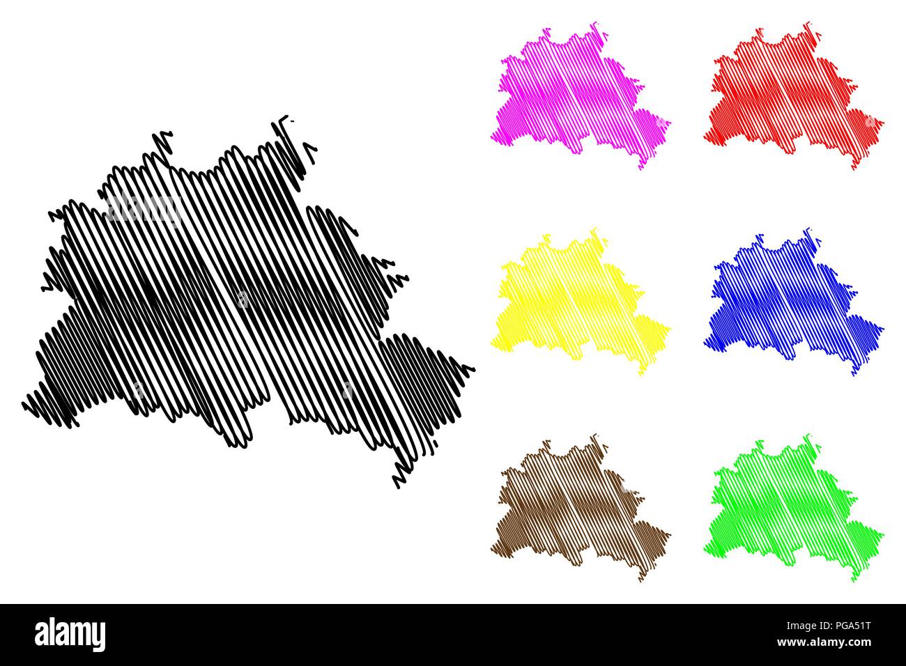 Berlin (Federal Republic of Germany, State of Germany) map vector ...