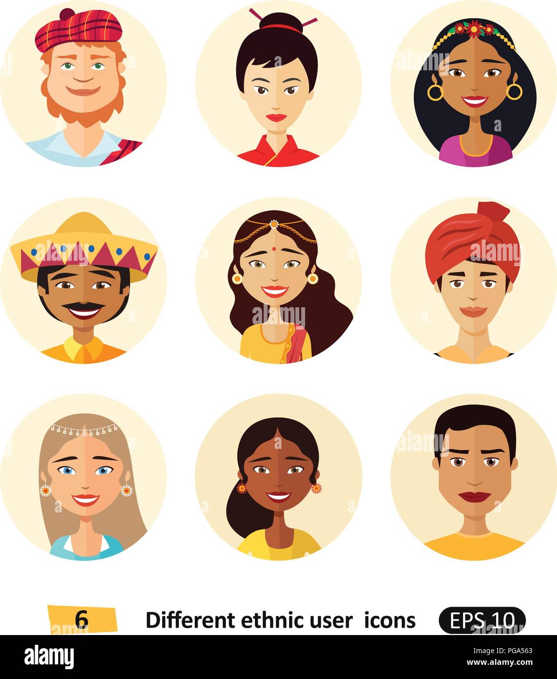 Avatars people of various nationalities in traditional costumes ...