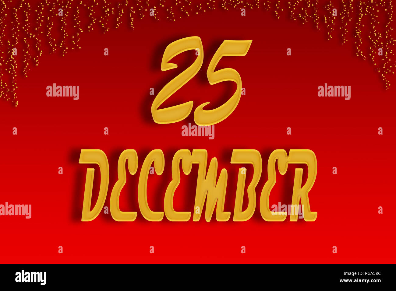 December 25 is written on a red gradient background Stock Photo - Alamy