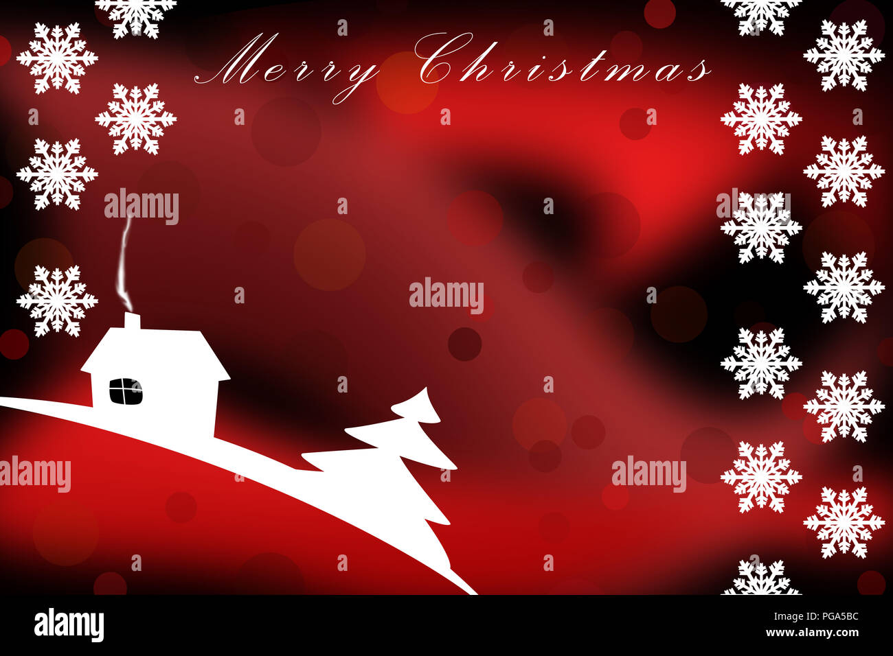 Illustration. Christmas greetings template on red background Stock ...
