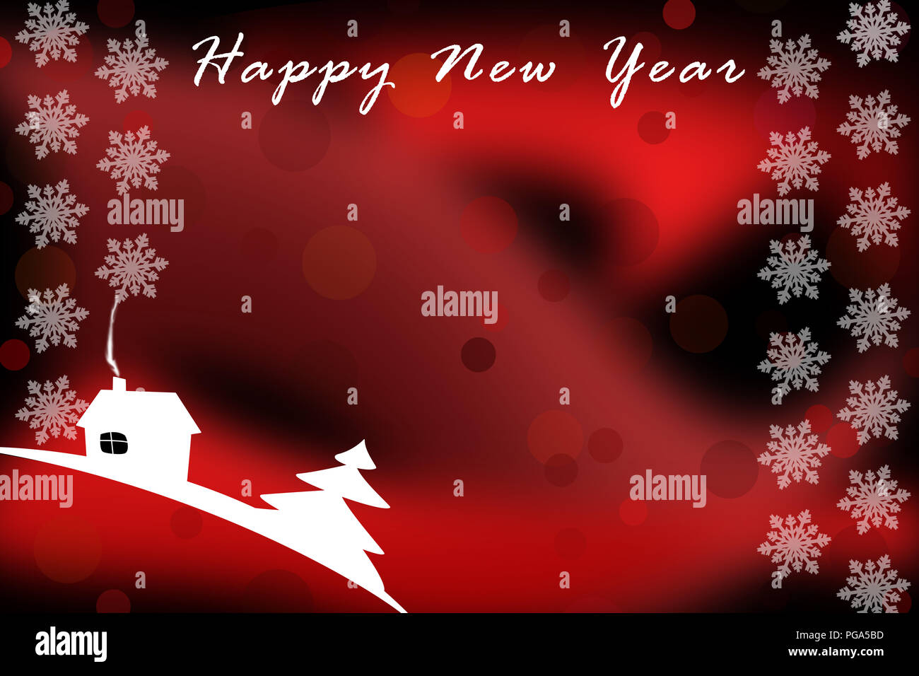 Illustration. New year greetings template on red background Stock Photo ...