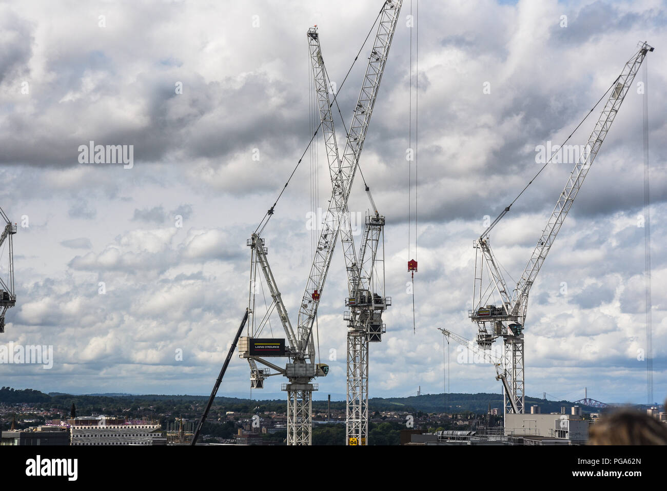 construction cranes in edinburgh Stock Photo - Alamy