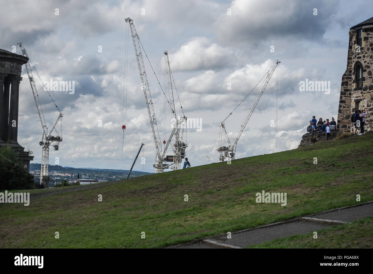 construction cranes in edinburgh Stock Photo - Alamy