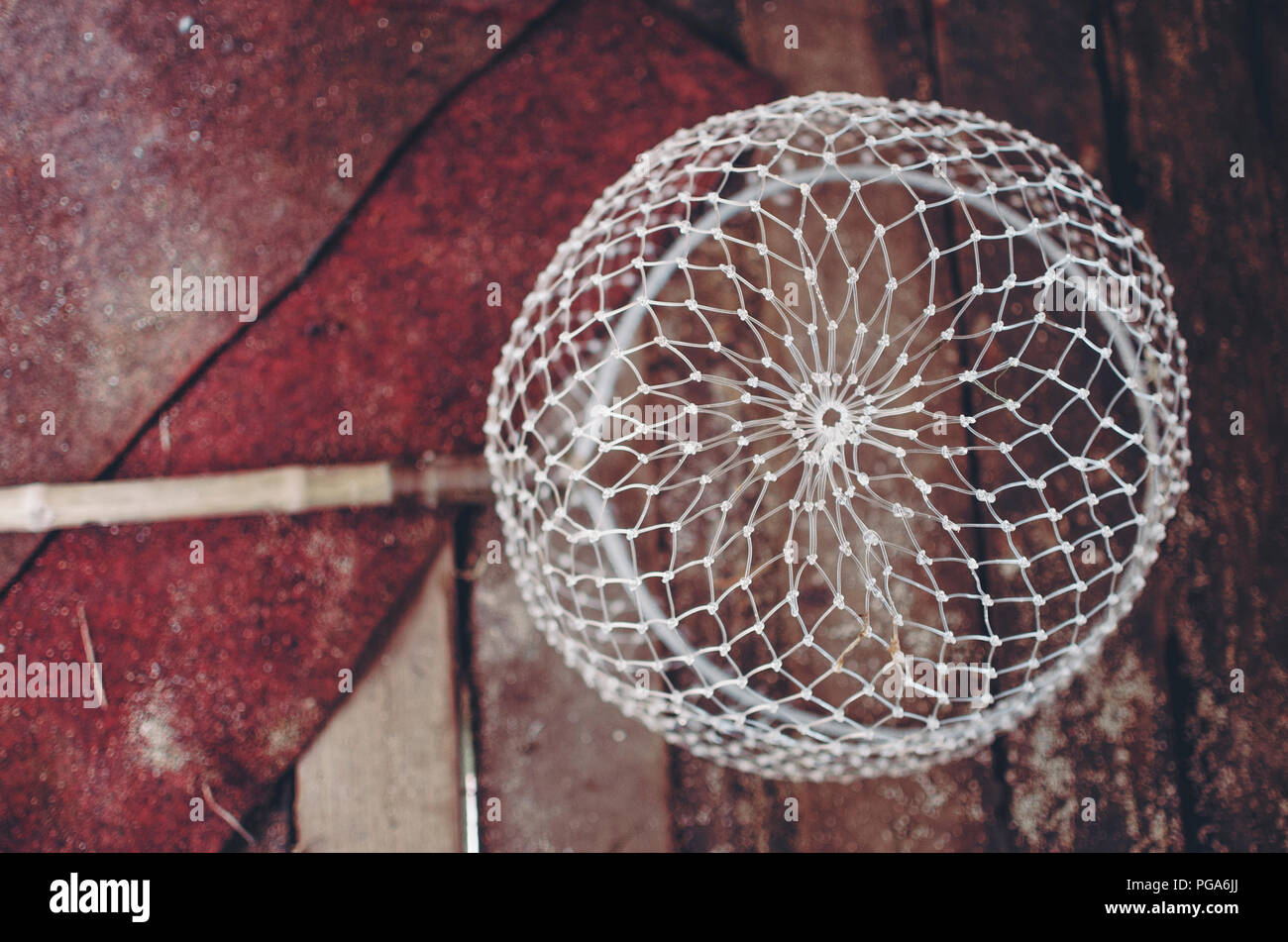 Empty Fishing Landing Net; Catch Proof Net Stock Photo - Alamy