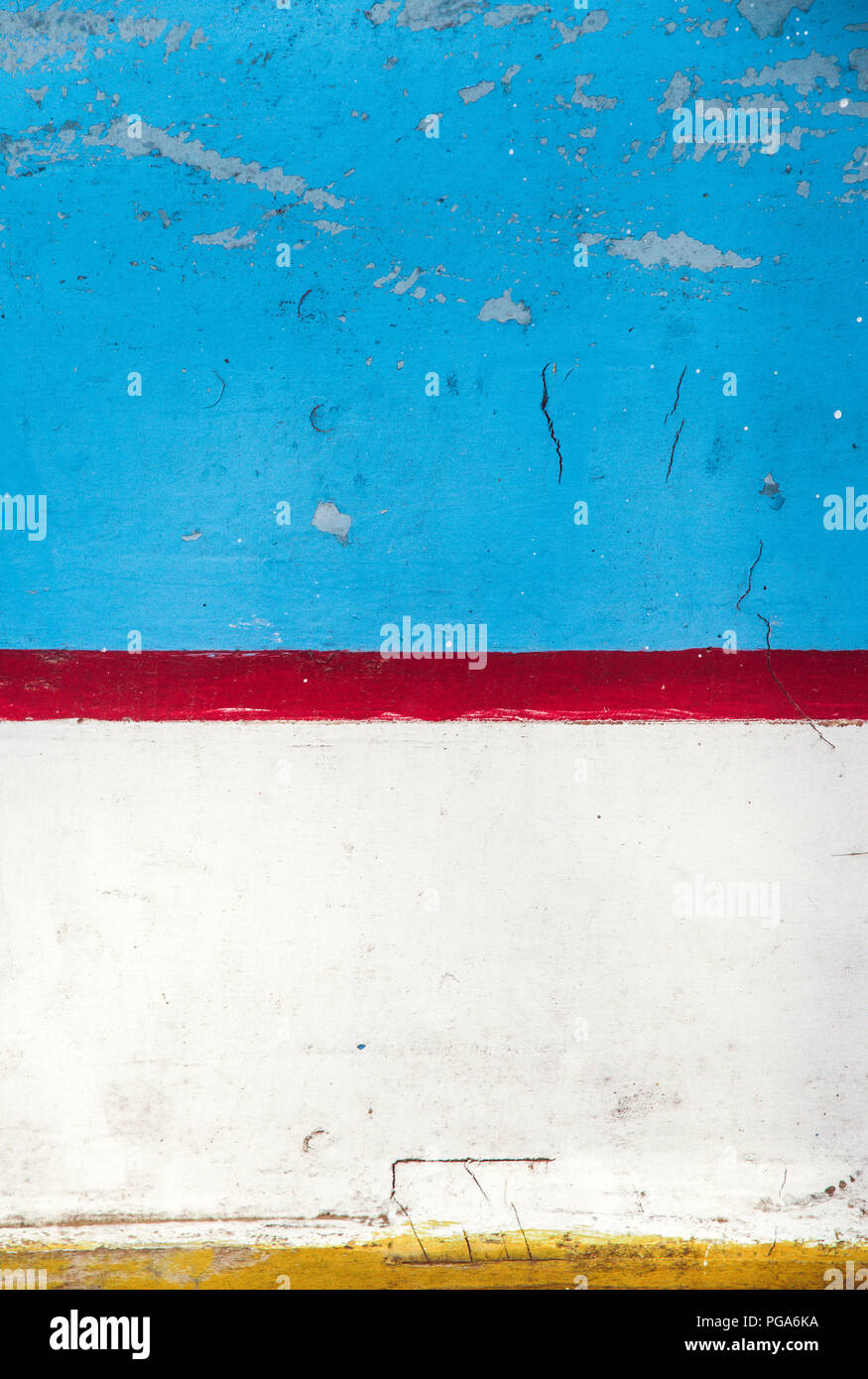 Old Wooden Boat Detail; Old Paint Texture Detail of a white and blue ...