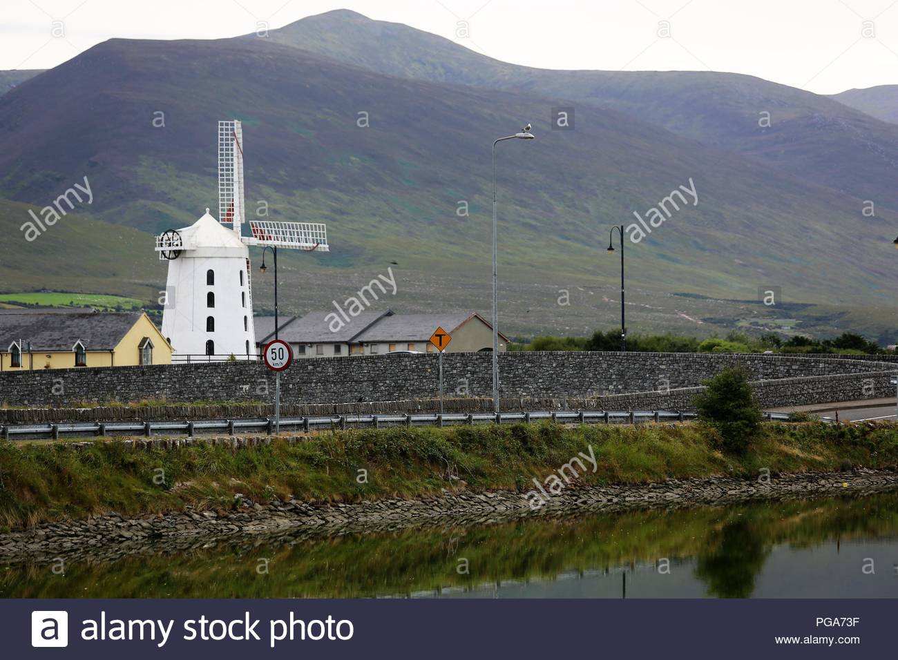 A view of Blennerville and the surrounding landscape in County Kerry ...