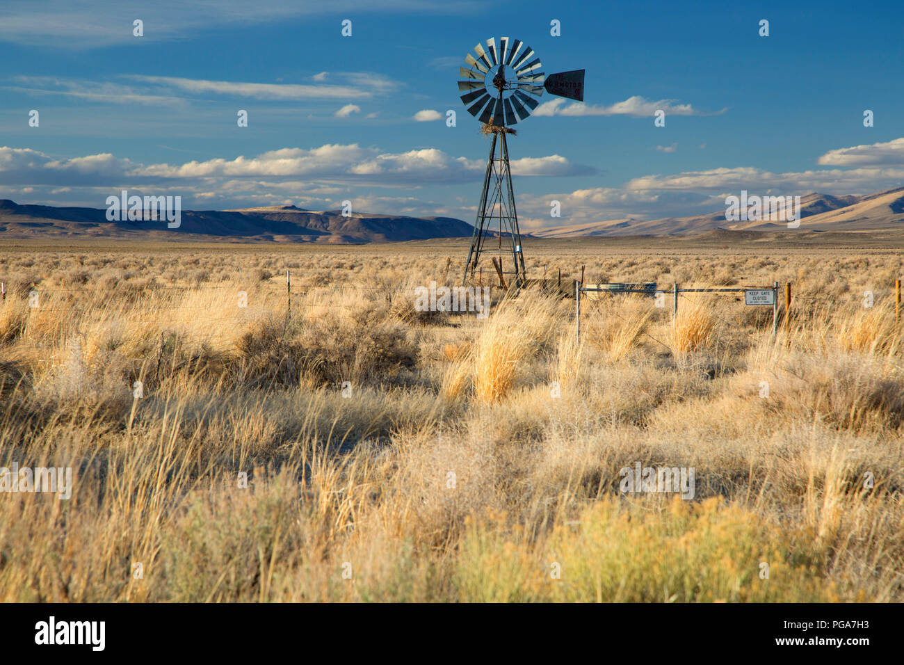 Windmill in Bog Hot Valley, Sheldon National Wildlife Refuge, Nevada ...