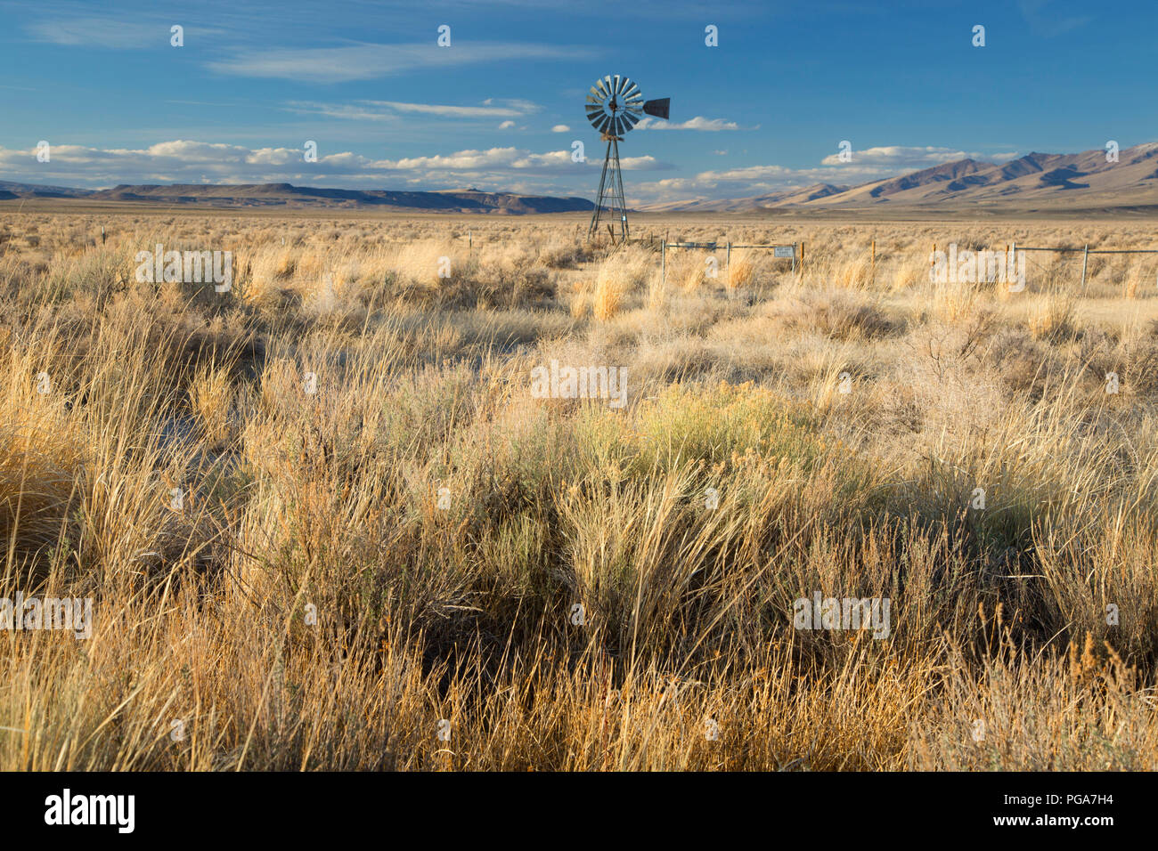 Windmill in Bog Hot Valley, Sheldon National Wildlife Refuge, Nevada ...