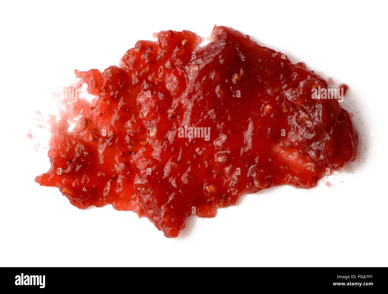 Raspberry jam spread isolated over white background Stock Photo - Alamy