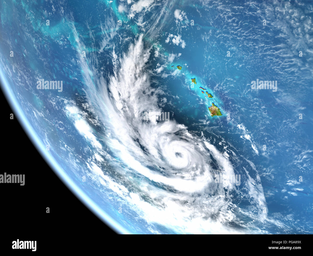 Hawaii satellite image hi-res stock photography and images - Alamy
