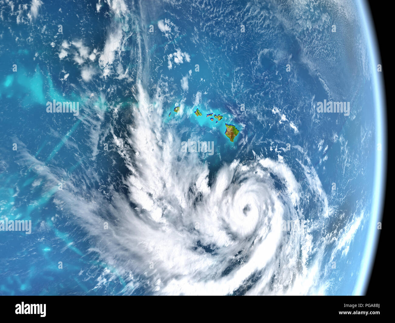 Hawaii satellite image hi-res stock photography and images - Alamy