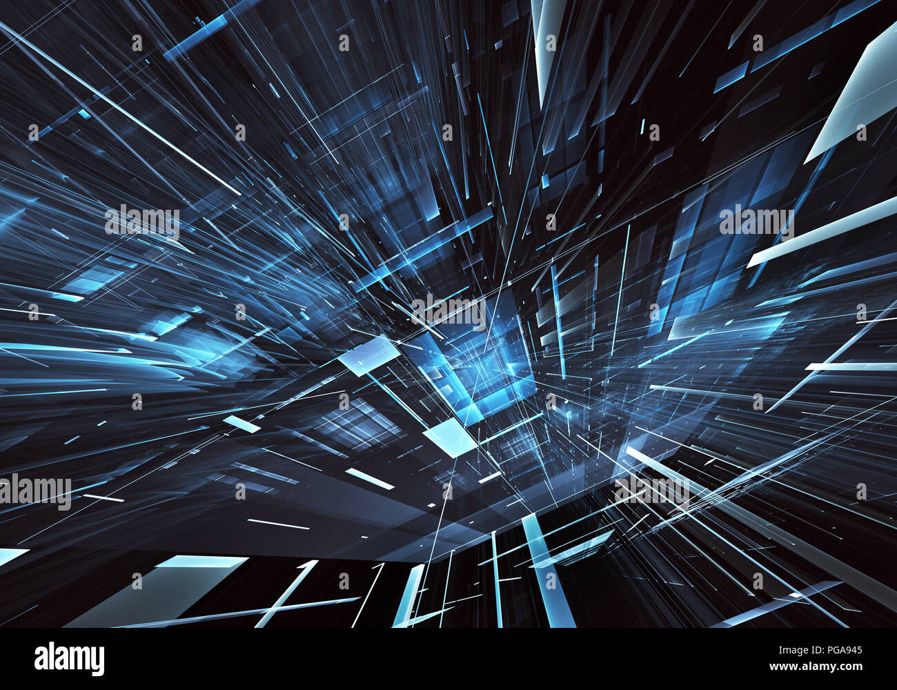 Abstract technology 3D illustration. Pattern, flyer, banner, graphic ...