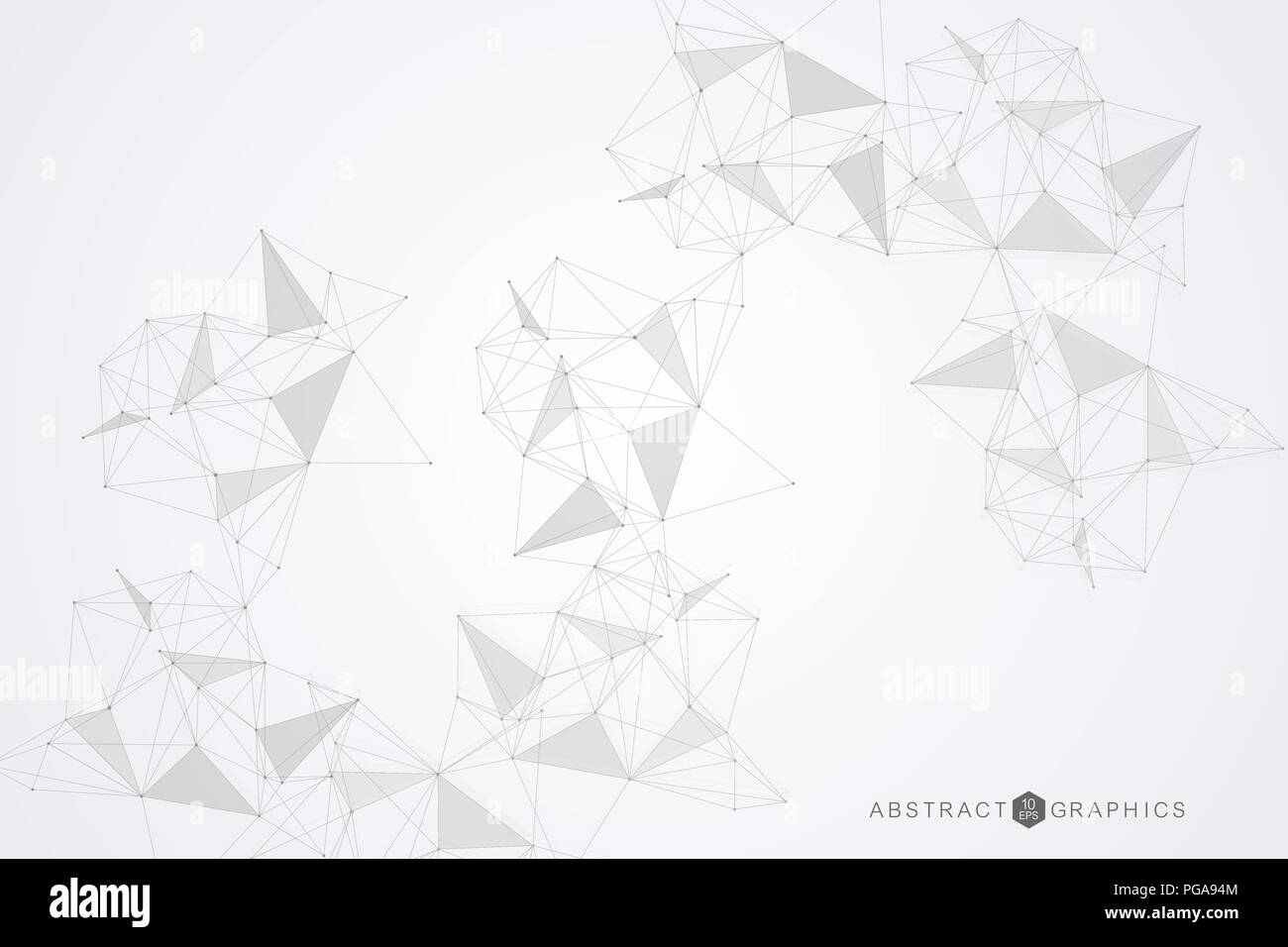 Geometric abstract background with connected line and dots. Structure ...