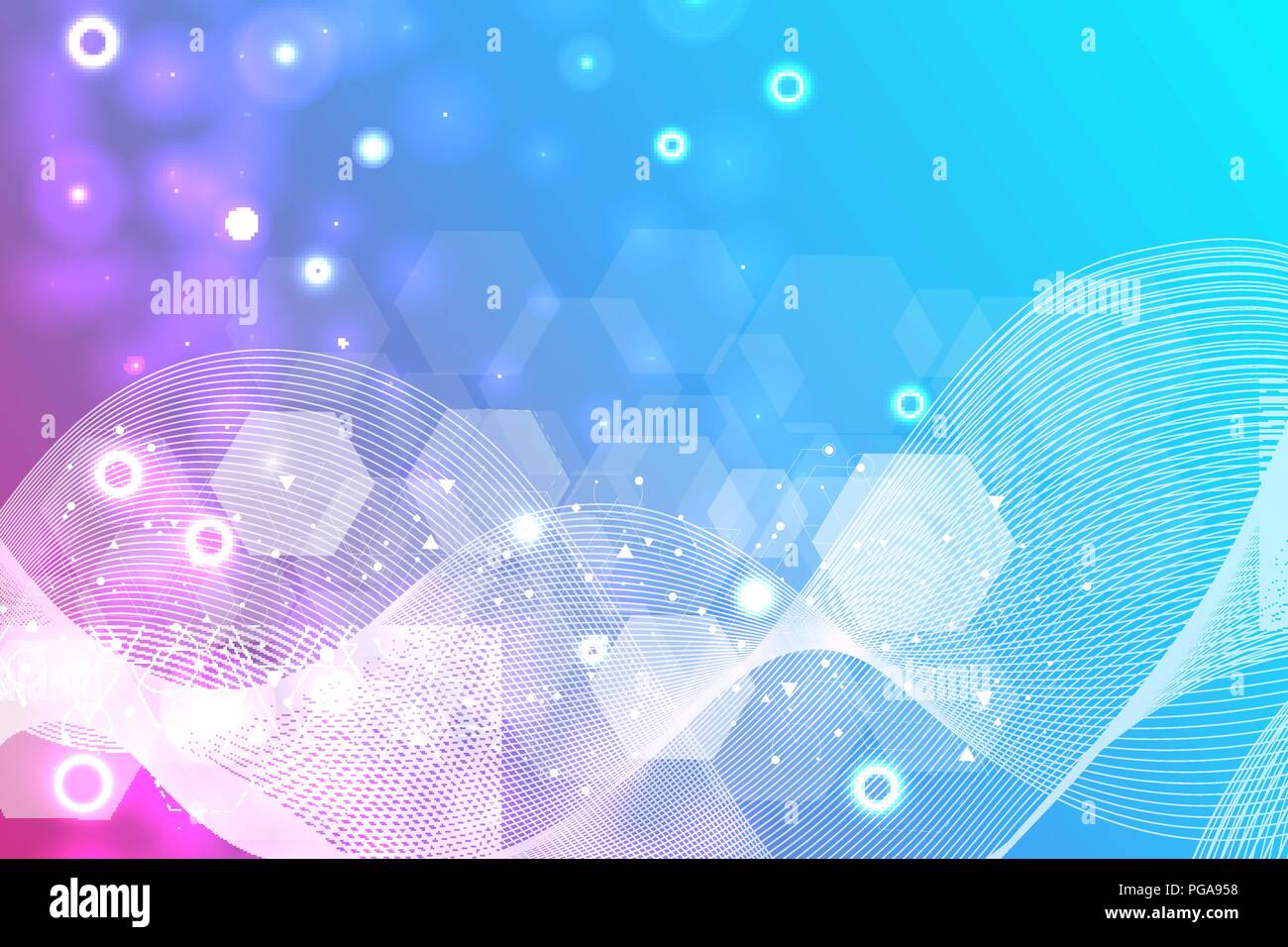 Modern futuristic background of the scientific hexagonal pattern. Virtual abstract background ...