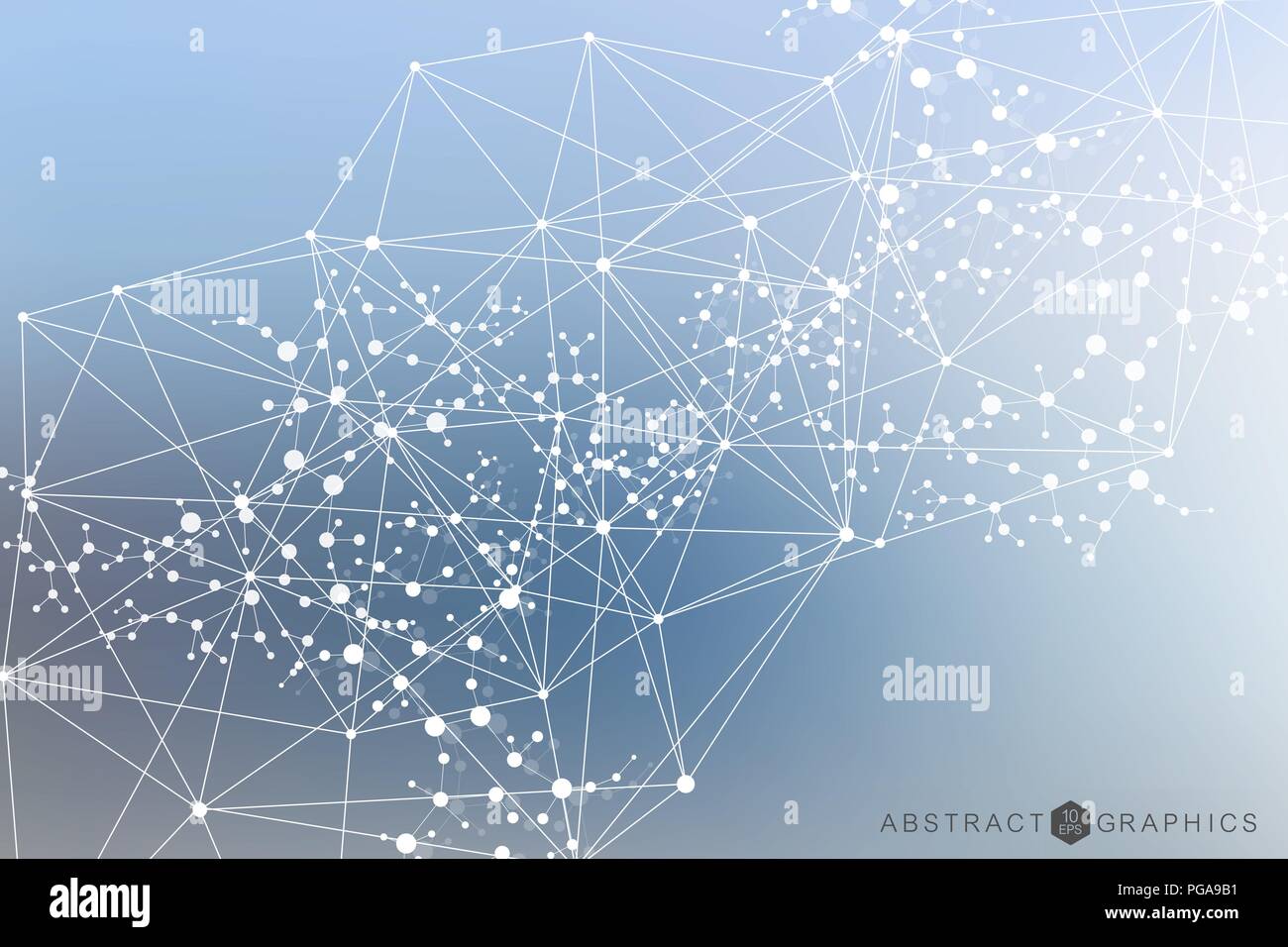 Structure Molecule And Communication Dna Atom Neurons Abstract Polygonal Structure With