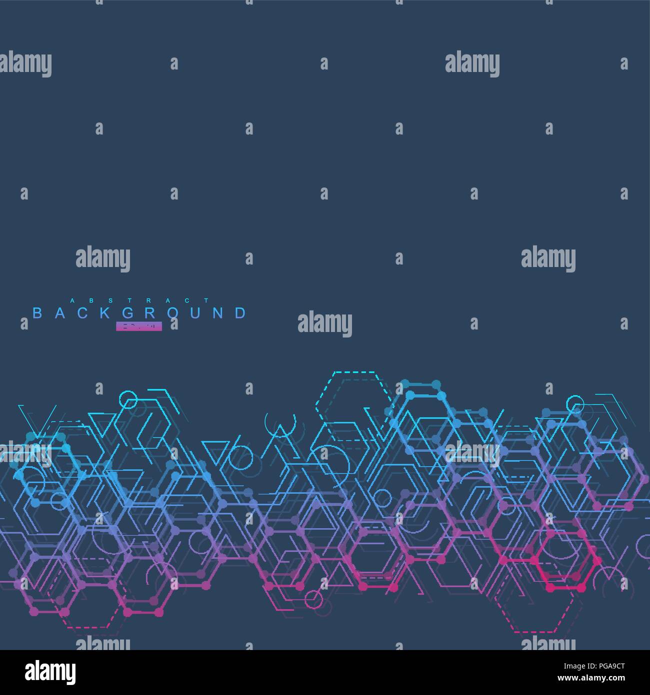 Hexagonal abstract background. Big Data Visualization. Global network connection. Medical ...