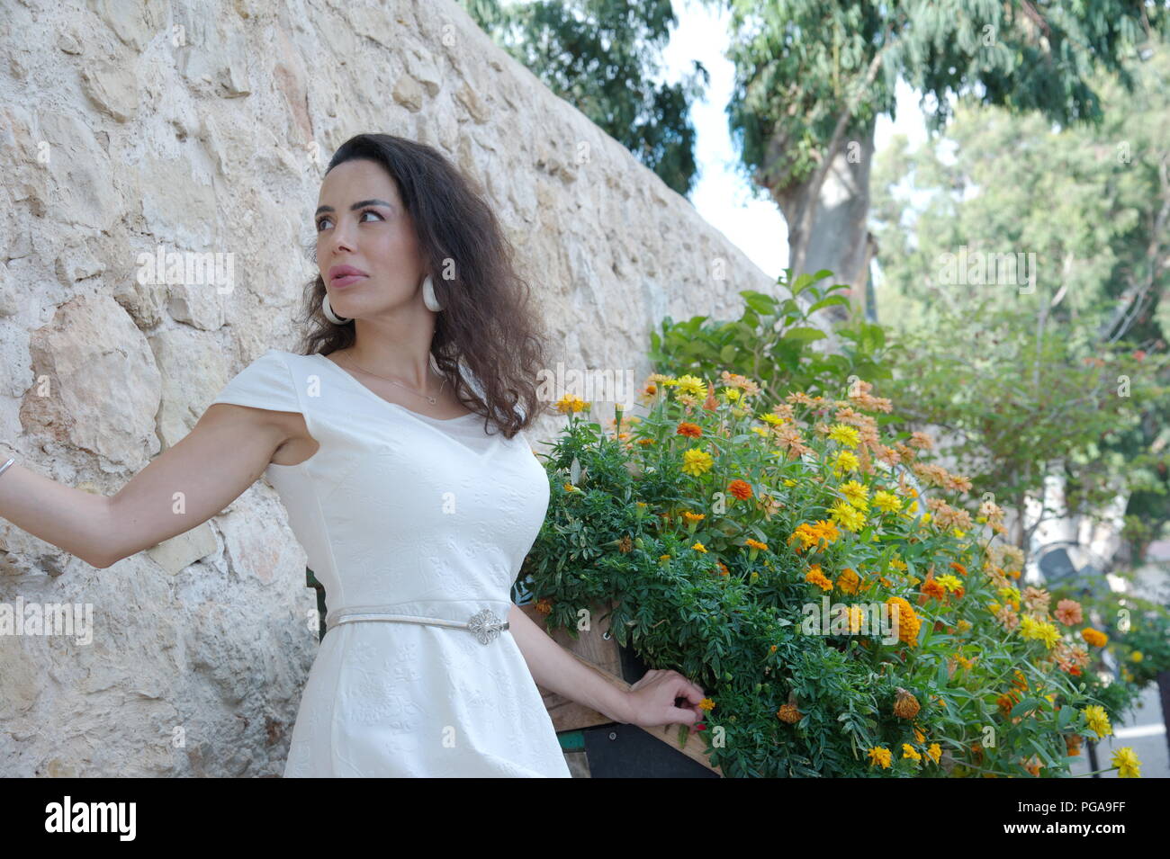 model lady with white clothes Stock Photo - Alamy
