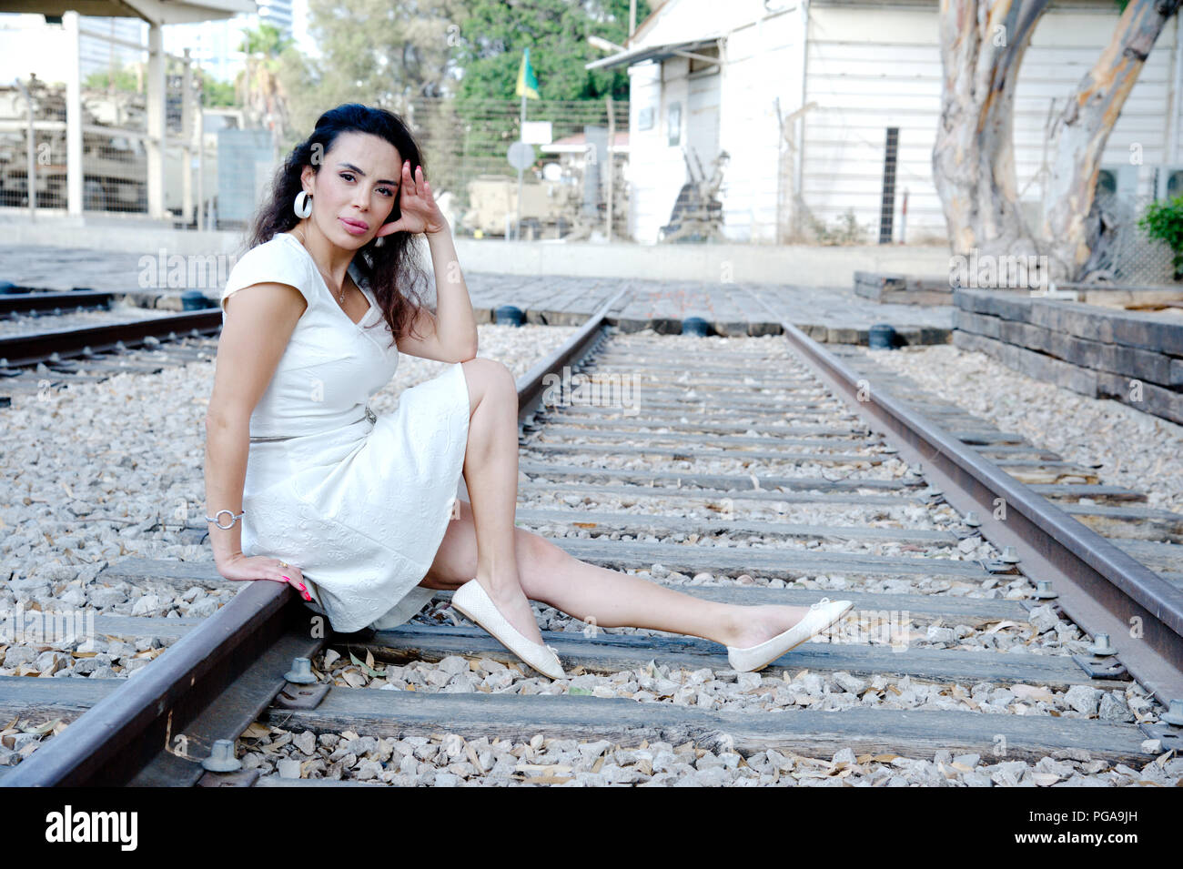 model lady with white clothes Stock Photo - Alamy