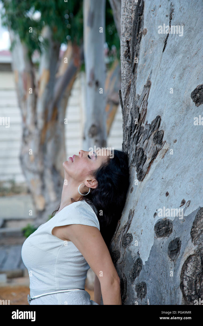 model lady with white clothes Stock Photo - Alamy