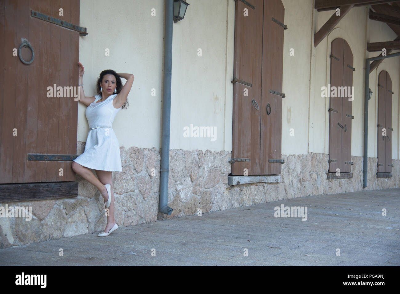 model lady with white clothes Stock Photo - Alamy