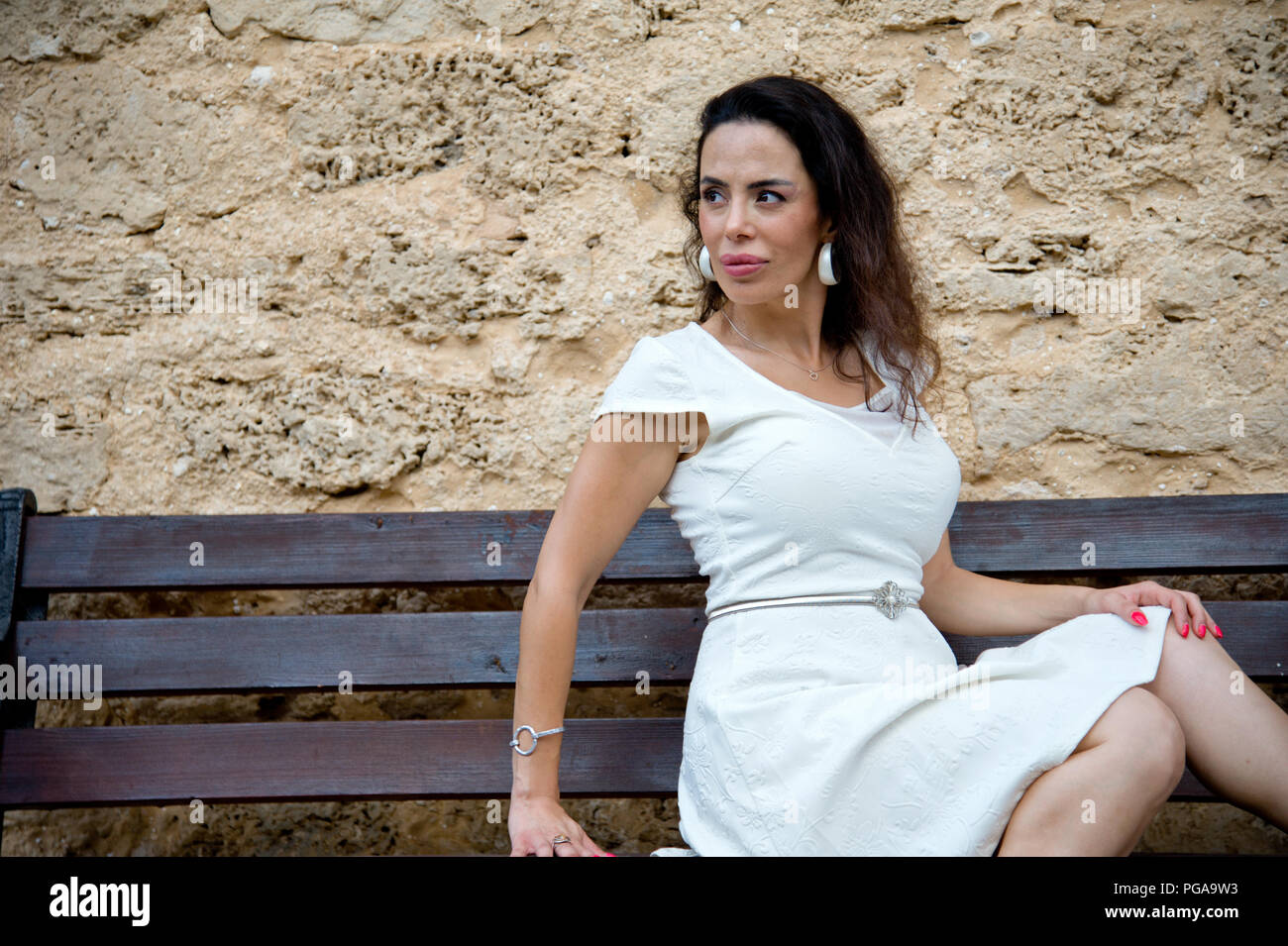 model lady with white clothes Stock Photo - Alamy