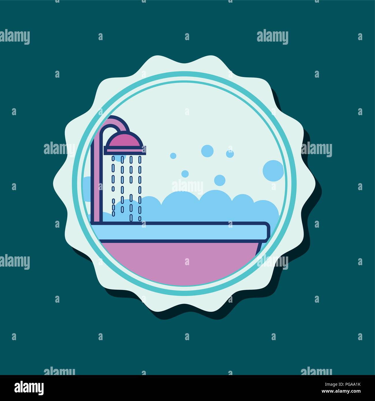 bathtub and shower bubbles banner bathroom Stock Vector Image & Art - Alamy
