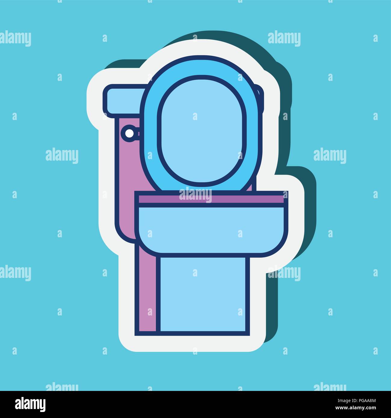 toilet cartoon clean sticker bathroom Stock Vector Image & Art - Alamy